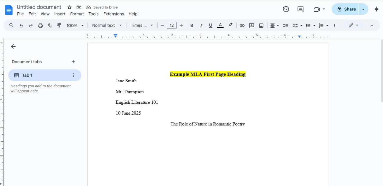 MLA Format on Google Docs: Step-by-Step Guide