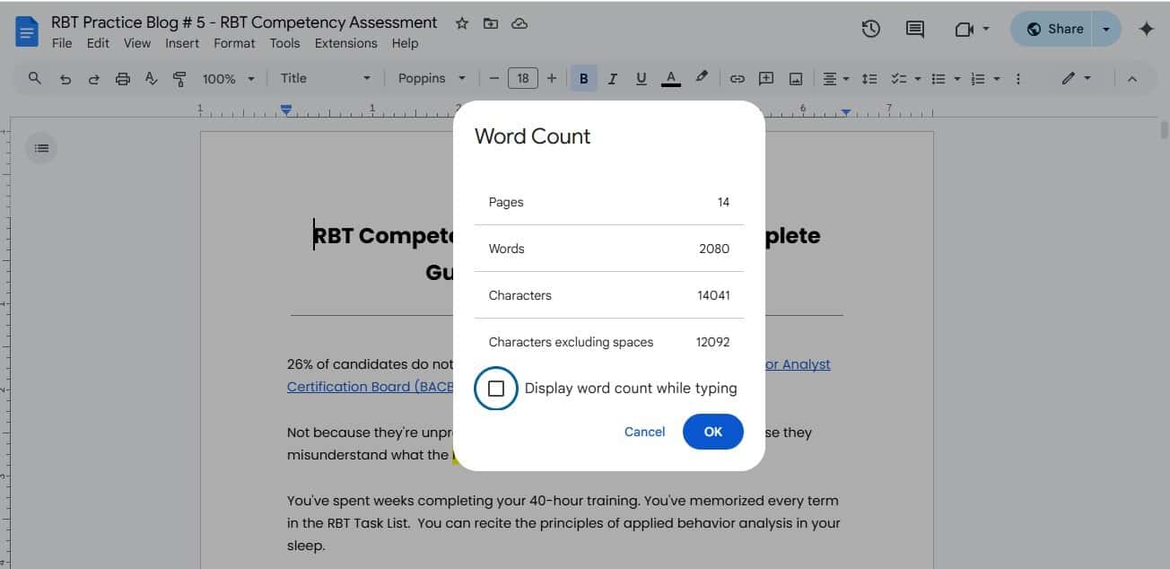 How to See Word Count on Google Docs