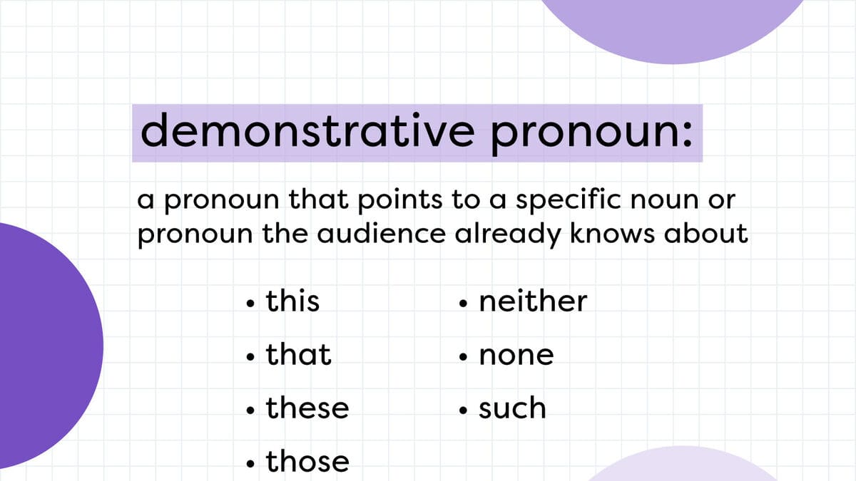 Full List of Demonstrative Pronouns with Examples
