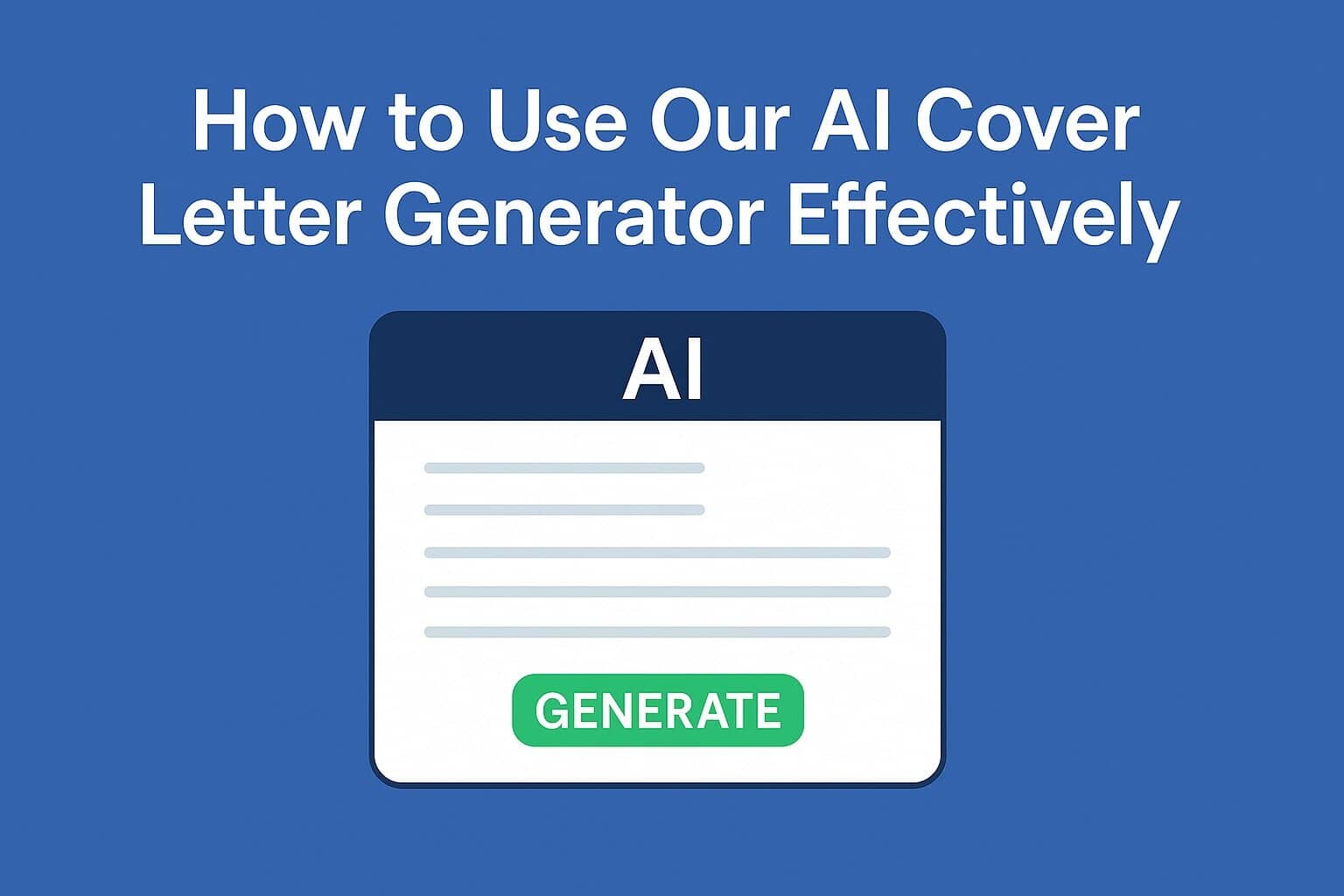 Cover Letter Generator Guide: How to Use AI Effectively